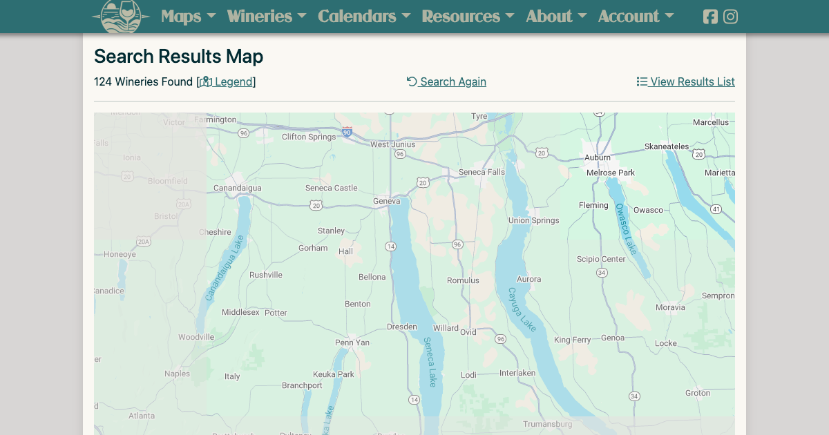 Cayuga Lake Winery Map